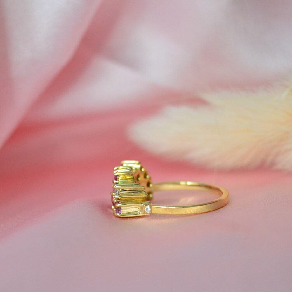 Hot pink ruby cluster ring - Anpé Atelier CPH