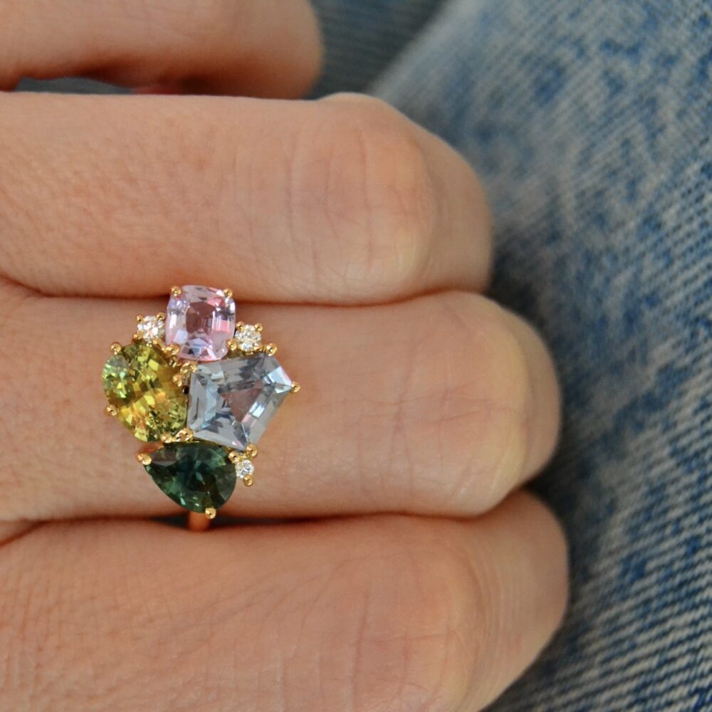 Birthday ring with sapphires and diamonds - Anpé Atelier CPH